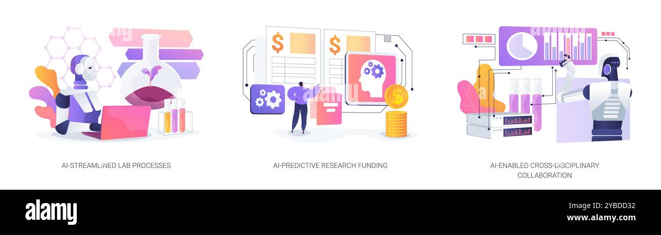 AI in scientific project abstract concept vector illustrations Stock ...