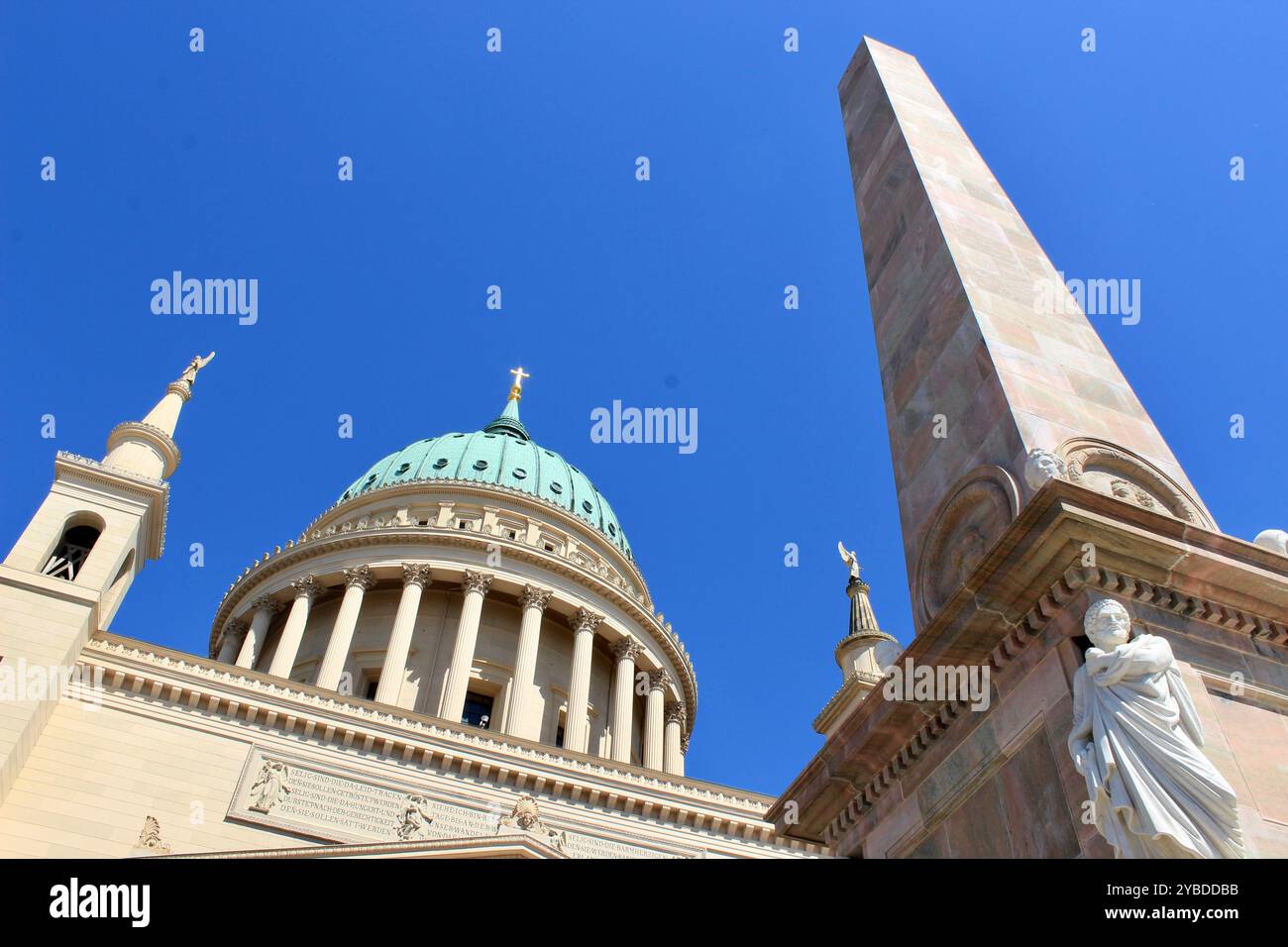 Low Angle View of Majestic St. Nicholas' Church Dome and Obelisk Under ...