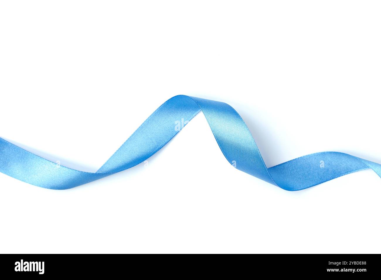 Shiny blue ribbon isolated on white Stock Photo - Alamy