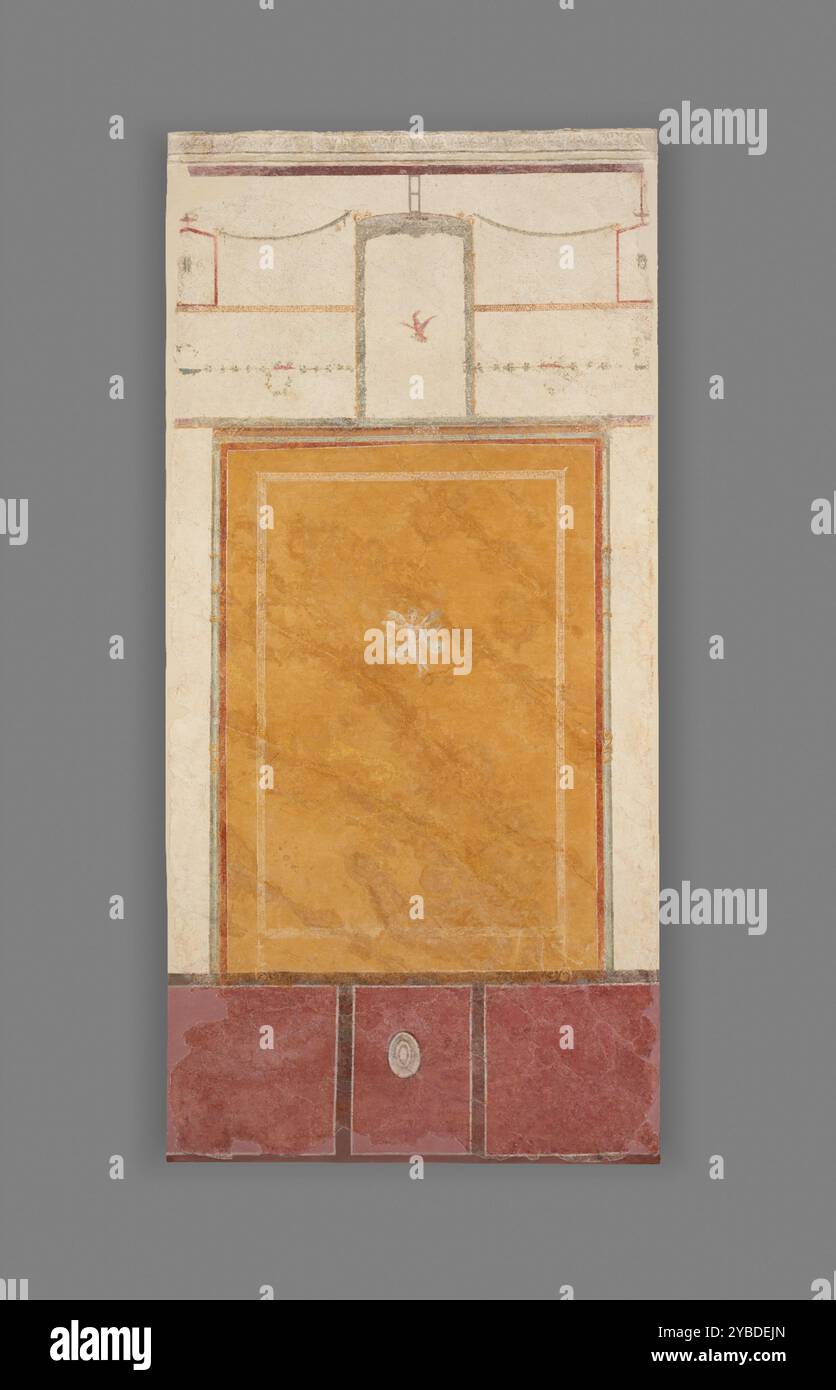 Frescoed Wall with White Ground and Yellow Center Panel, A.D. 50-79 ...