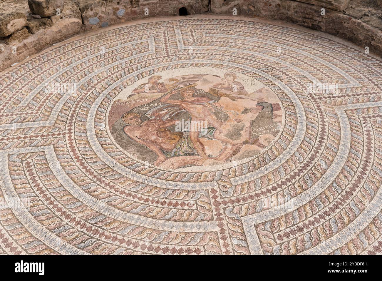 Unique old ancient fresco that have survived to this day in paphos ...