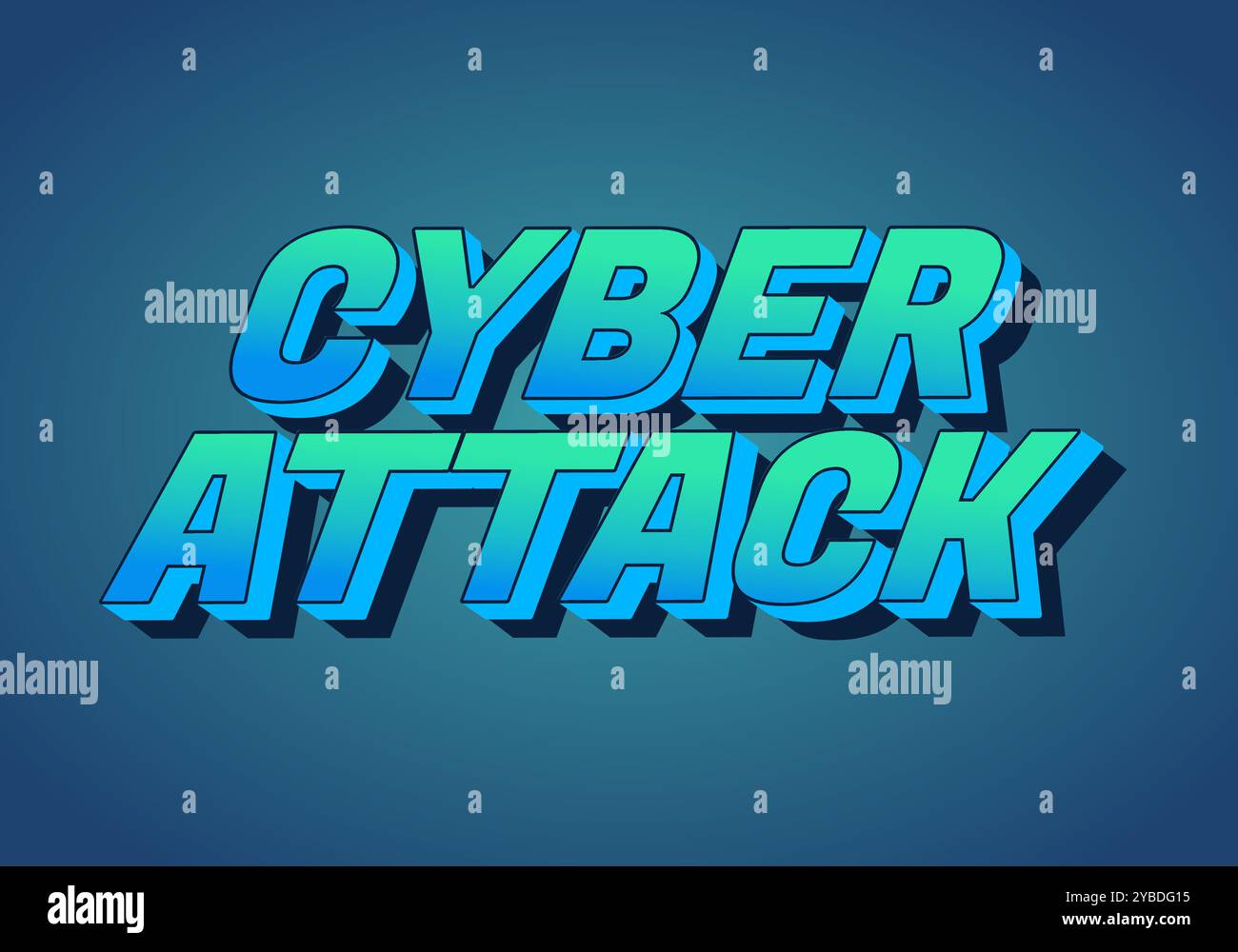 Cyber attack. Text effect design in 3D and bold fonts for digital ads ...
