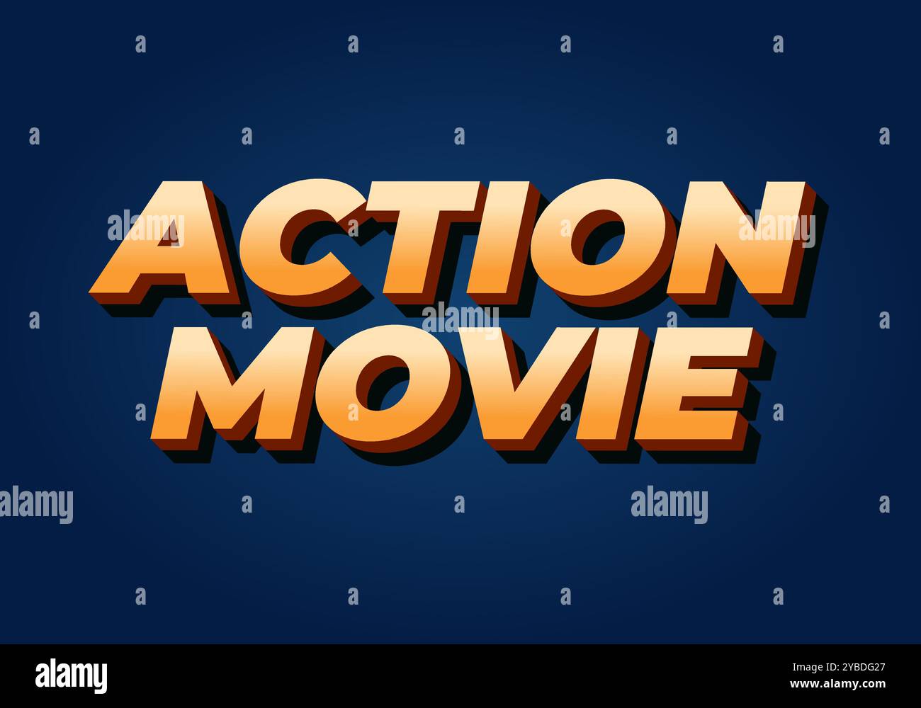 Action movie. Text effect design in 3D look with modern colors Stock ...