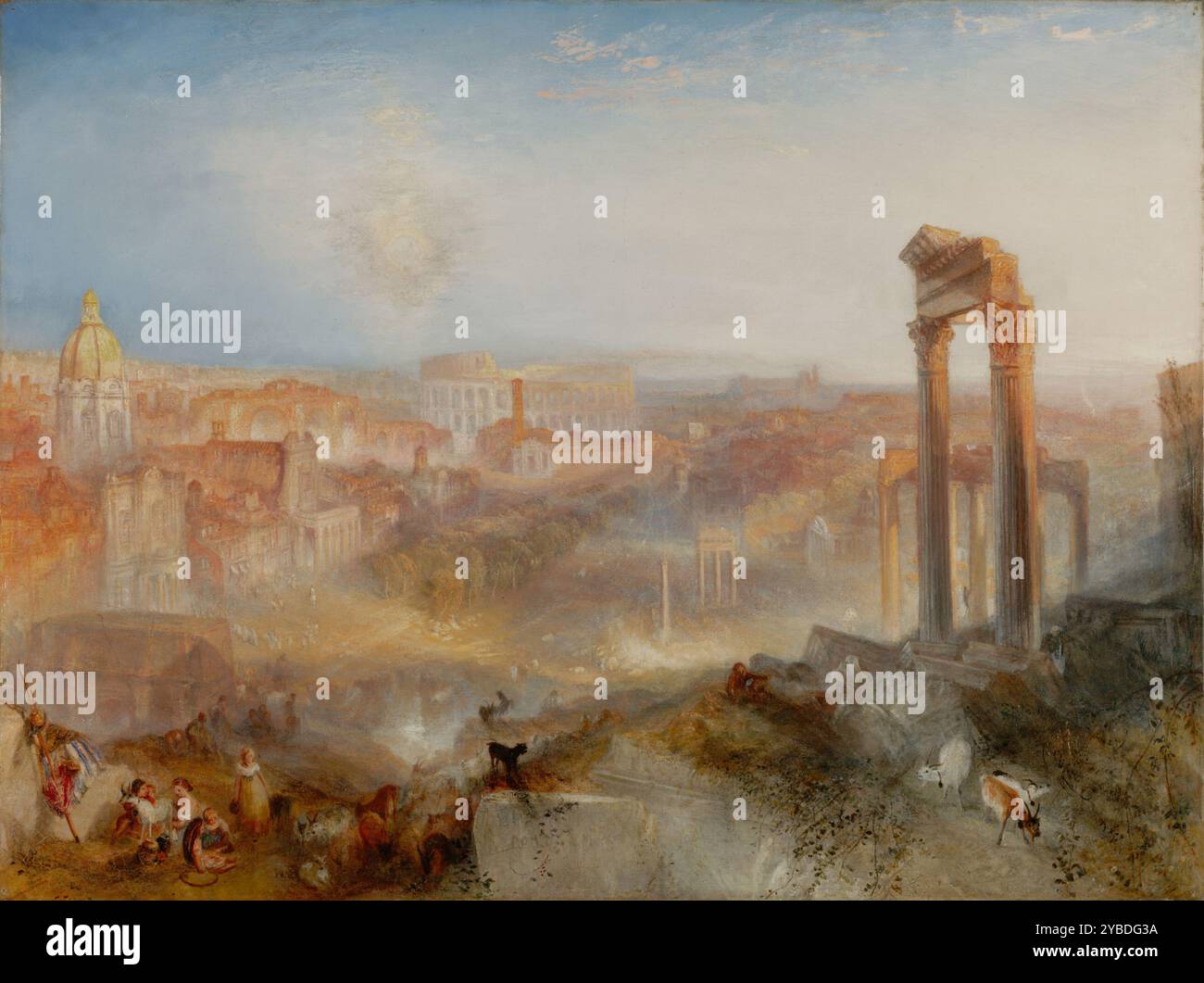 Modern Rome - Campo Vaccino, 1839. Baroque churches and ancient ...