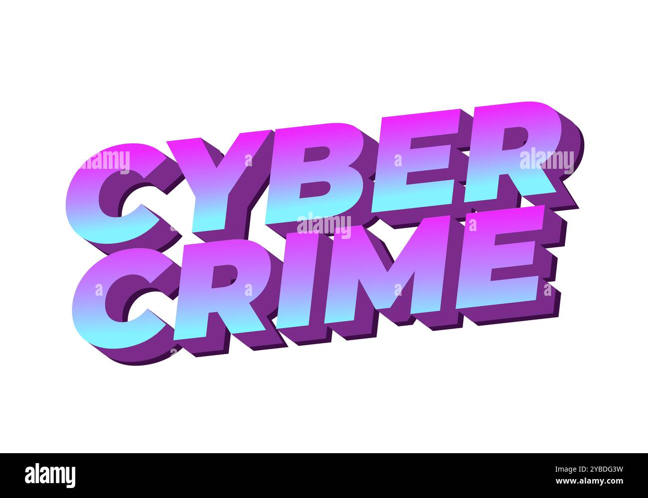 Cyber crime. Text effect design in bold fonts with modern colors Stock ...