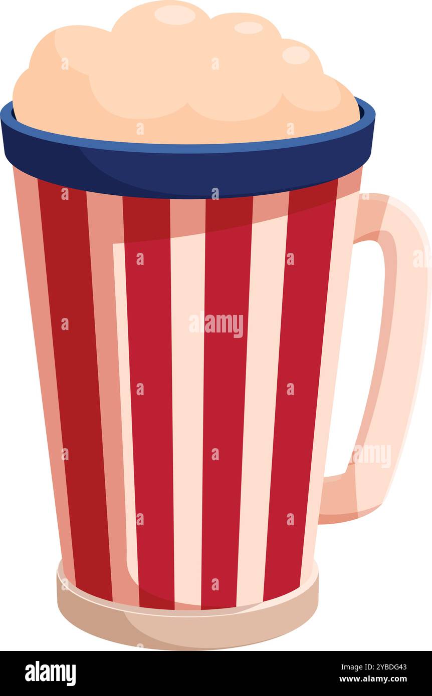 Big plastic cup with a handle is holding a root beer float with foam ...