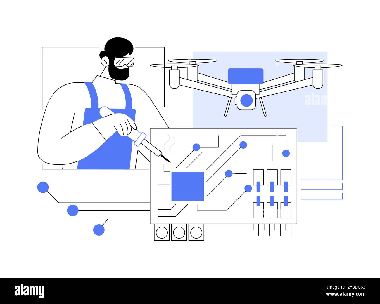 Drone making isolated cartoon vector illustrations Stock Vector Image ...