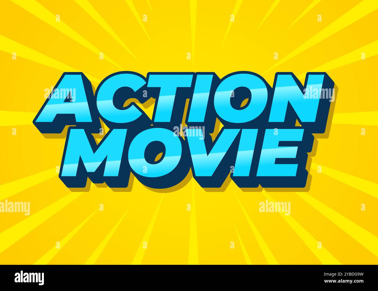 Action movie. Text effect design in 3D look with modern colors Stock ...