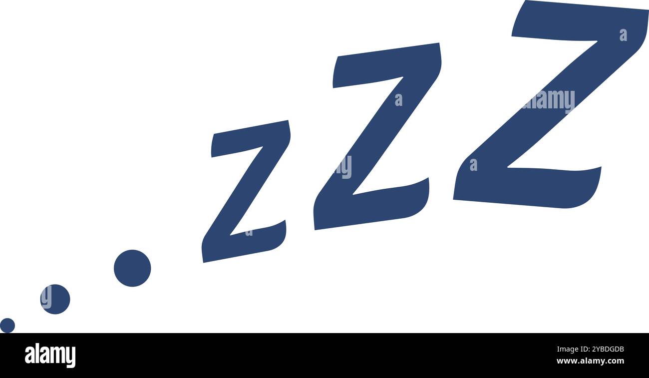 Dark blue zzz sleeping sign with three dots on a white background Stock ...