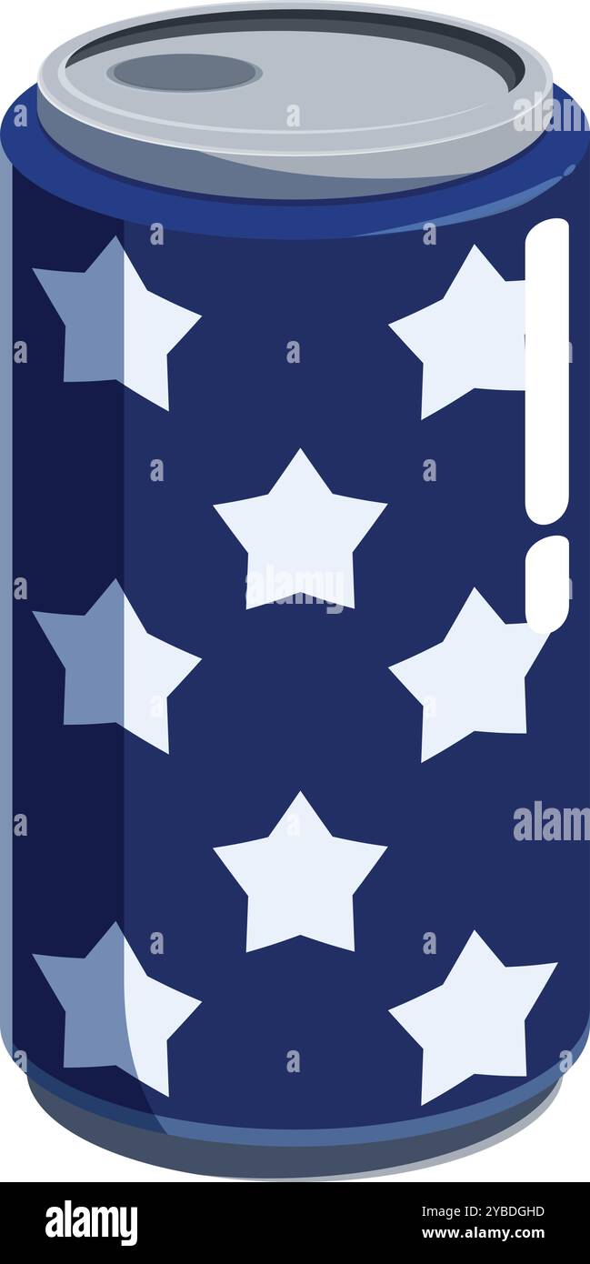 Blue soda can with white stars is isolated on a white background Stock ...