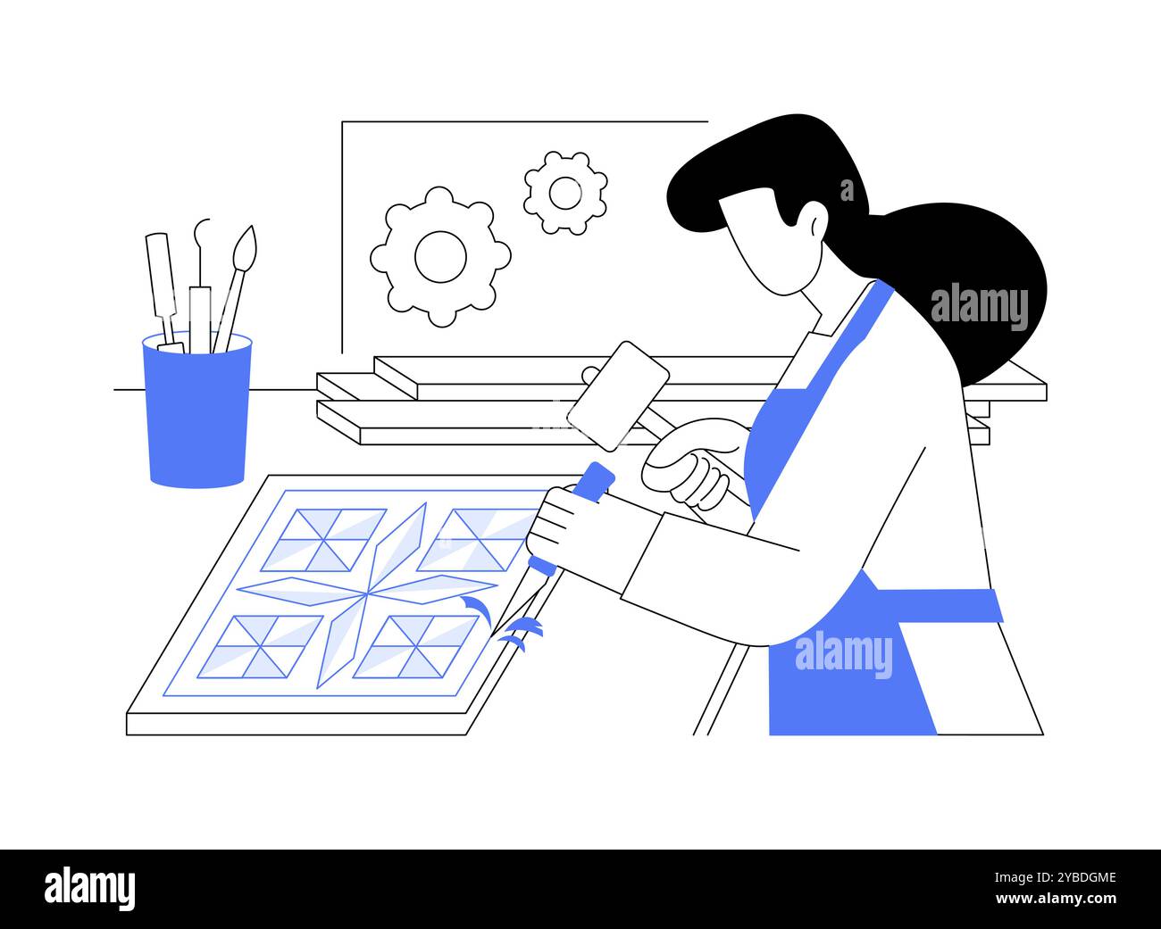 Wood carving isolated cartoon vector illustrations Stock Vector Image ...