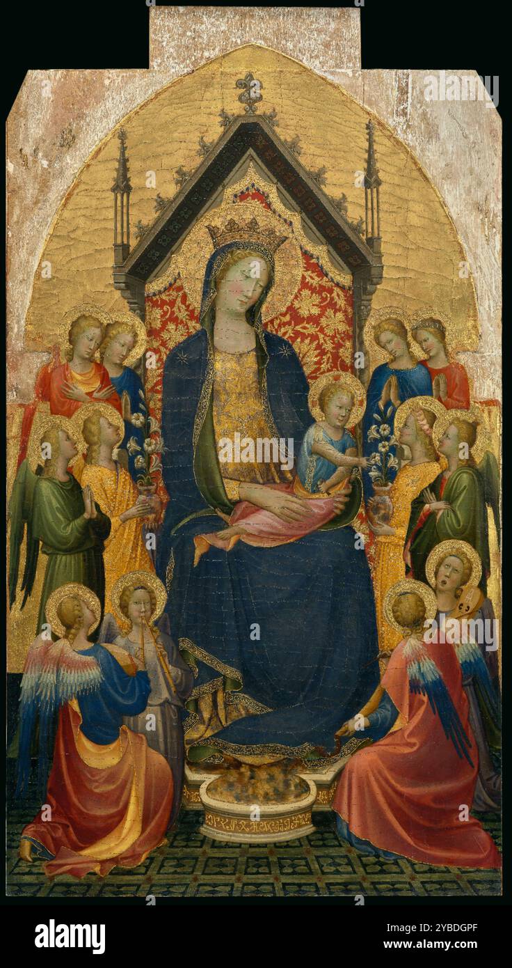 Madonna and Child with Musical Angels, about 1410. Additional Info: The Virgin Mary, enthroned ...