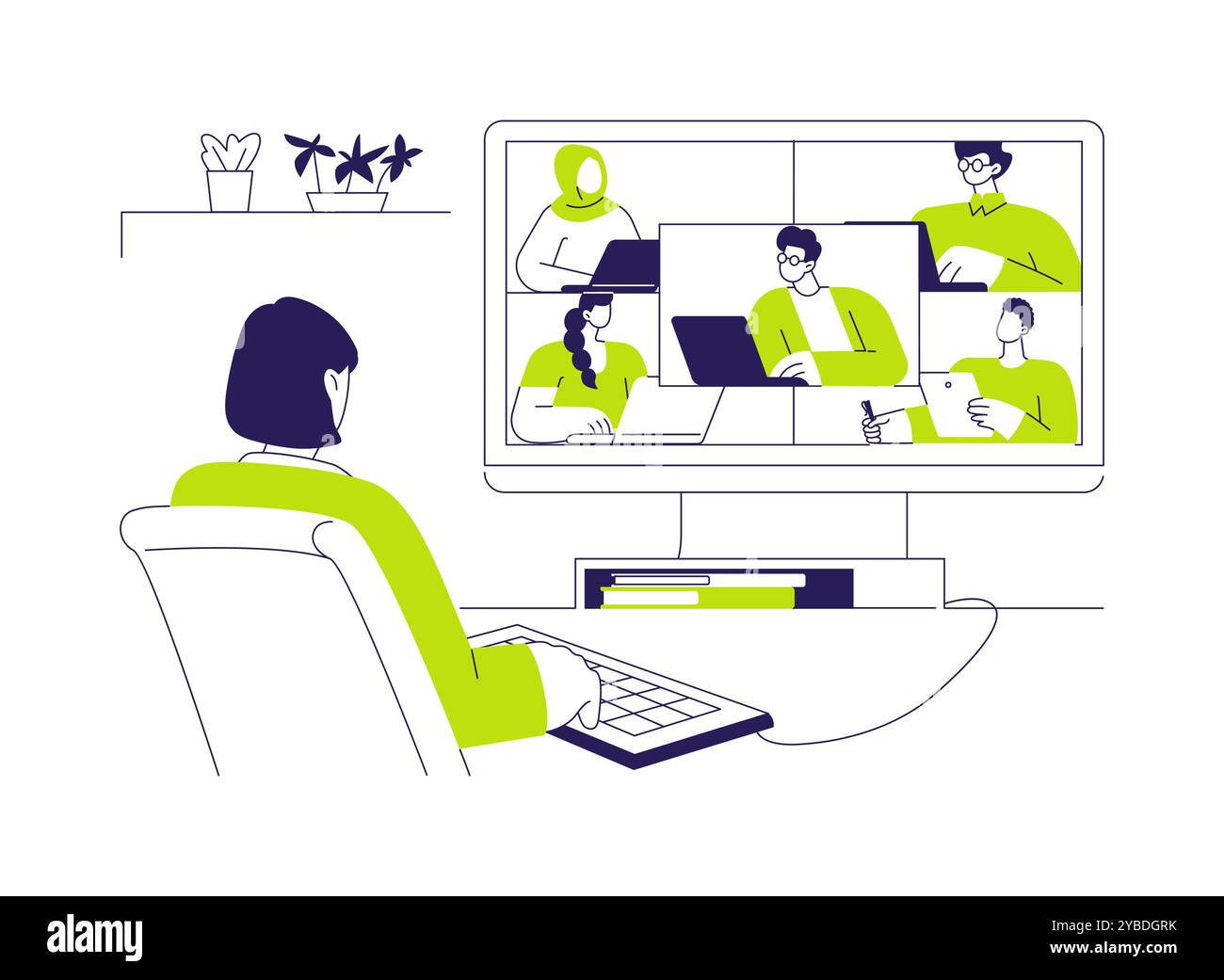 Remote team connection abstract concept vector illustration Stock ...