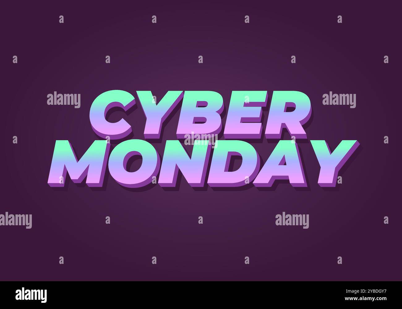 Cyber monday. Text effect design in 3D and bold fonts for digital ads ...