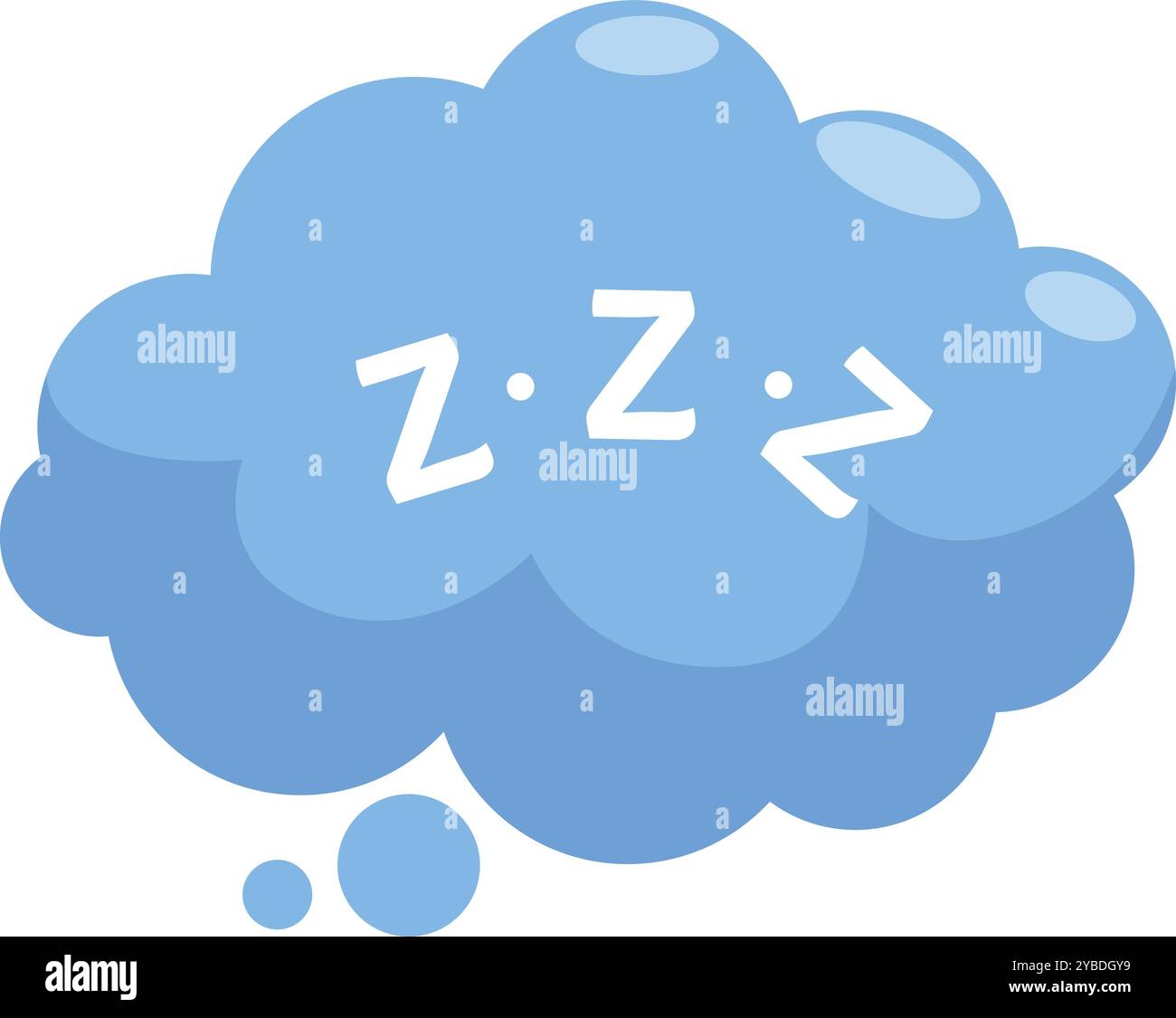 Cartoon thought bubble showing zzz sign for sleep, dreaming concept ...