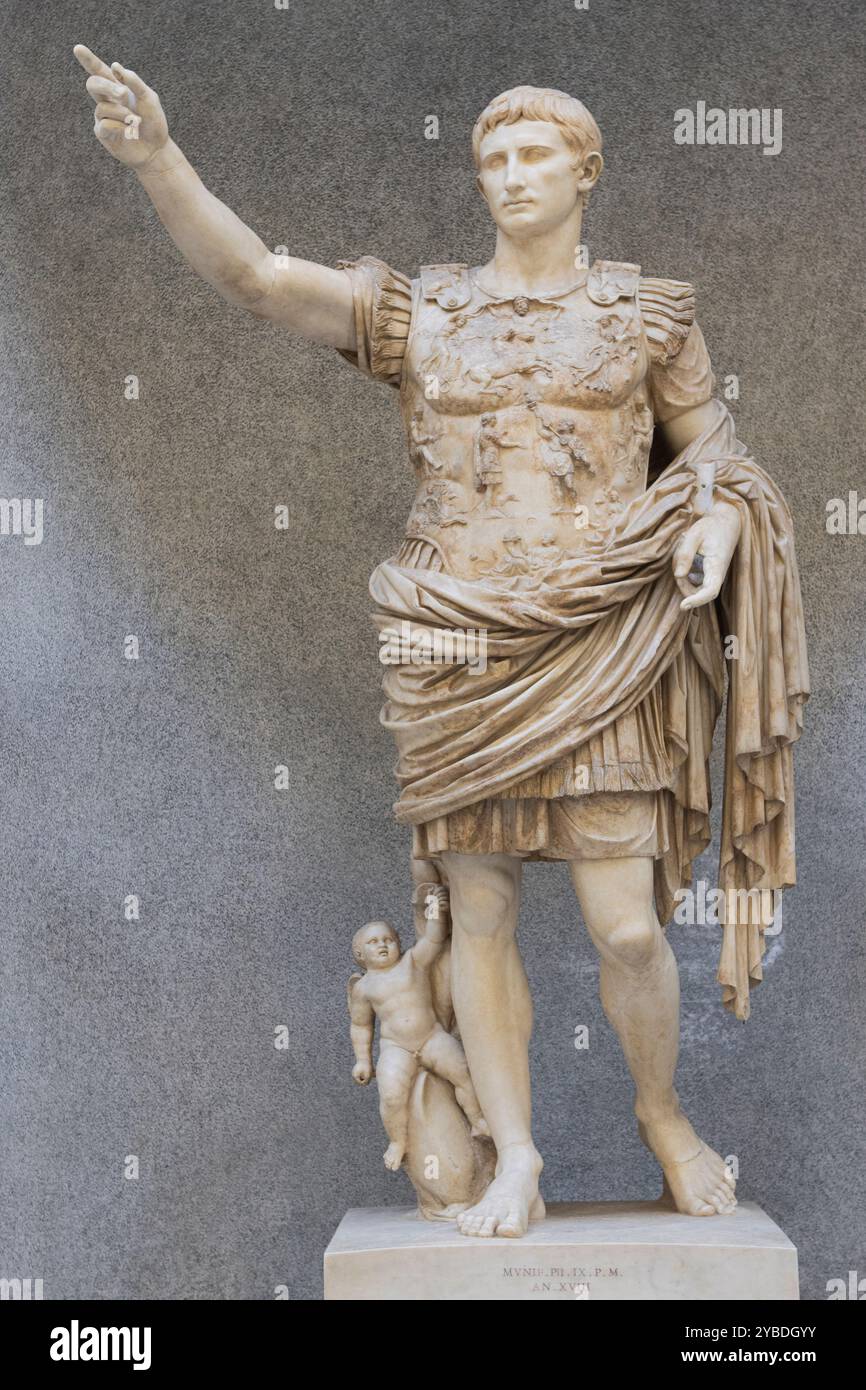 Famous Augustus emperor sculpture in Vatican Museum. Rome, Italy Stock ...