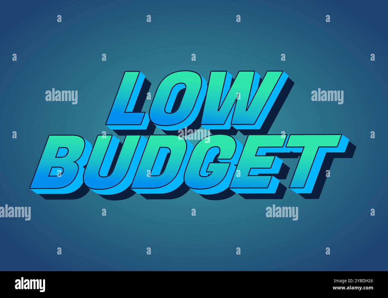 Low budget. text effect design in 3D style with good colors Stock ...