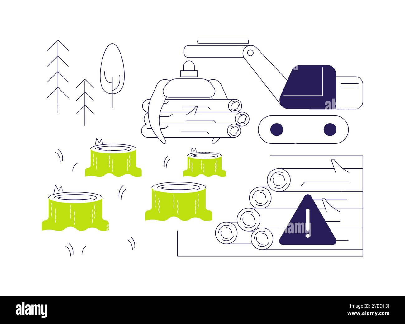 Deforestation abstract concept vector illustration Stock Vector Image ...