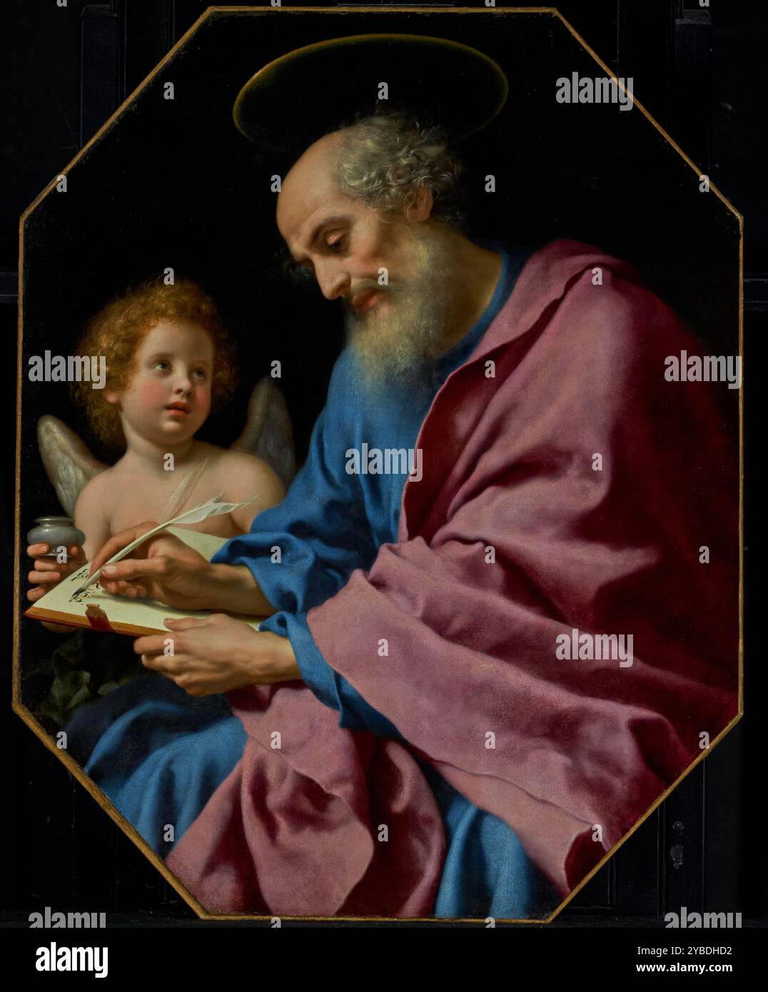Saint Matthew Writing His Gospel, about 1670s. Carlo Dolci painted this ...