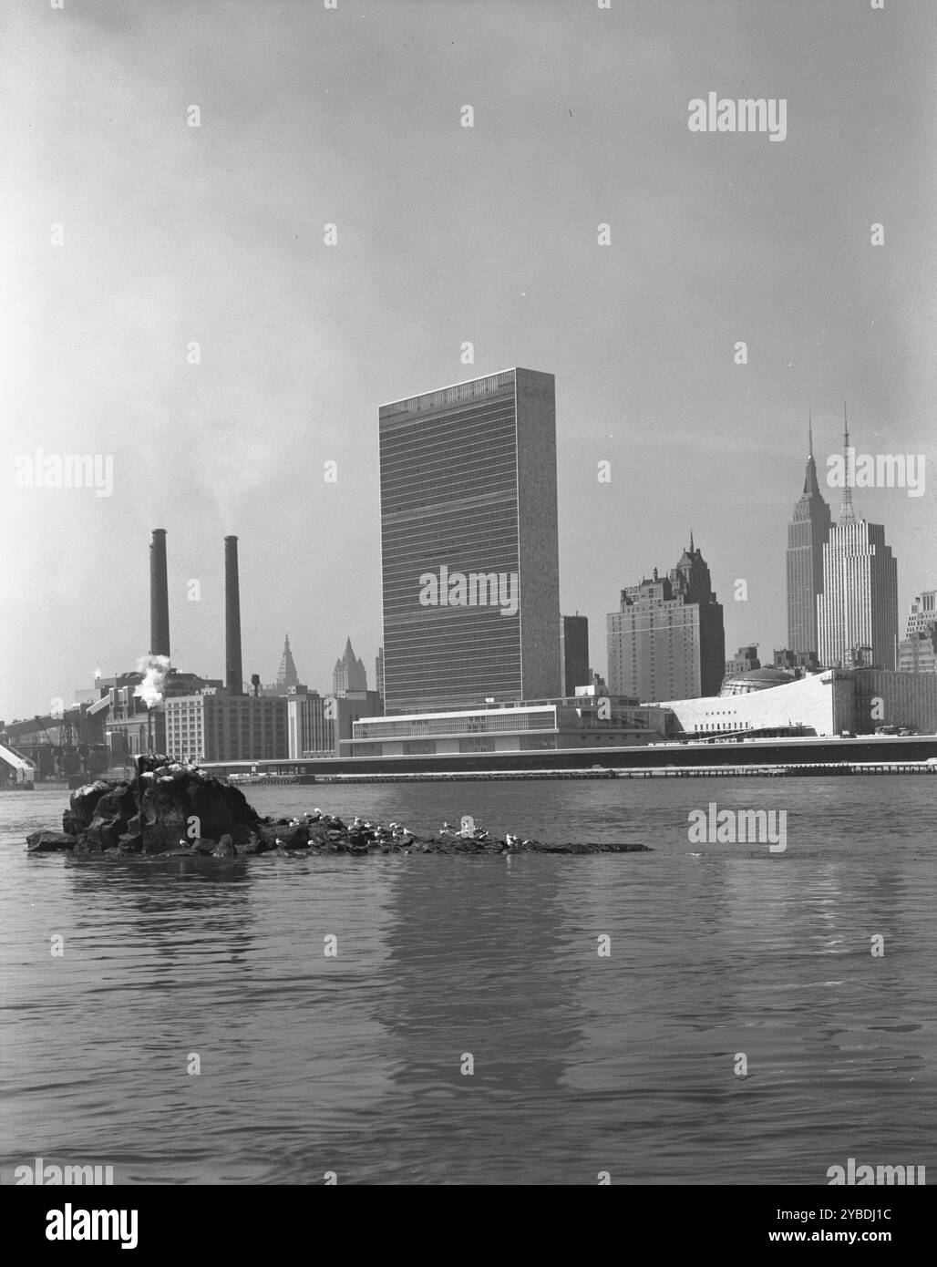 United Nations Building from Welfare Island III, 1952 Stock Photo - Alamy