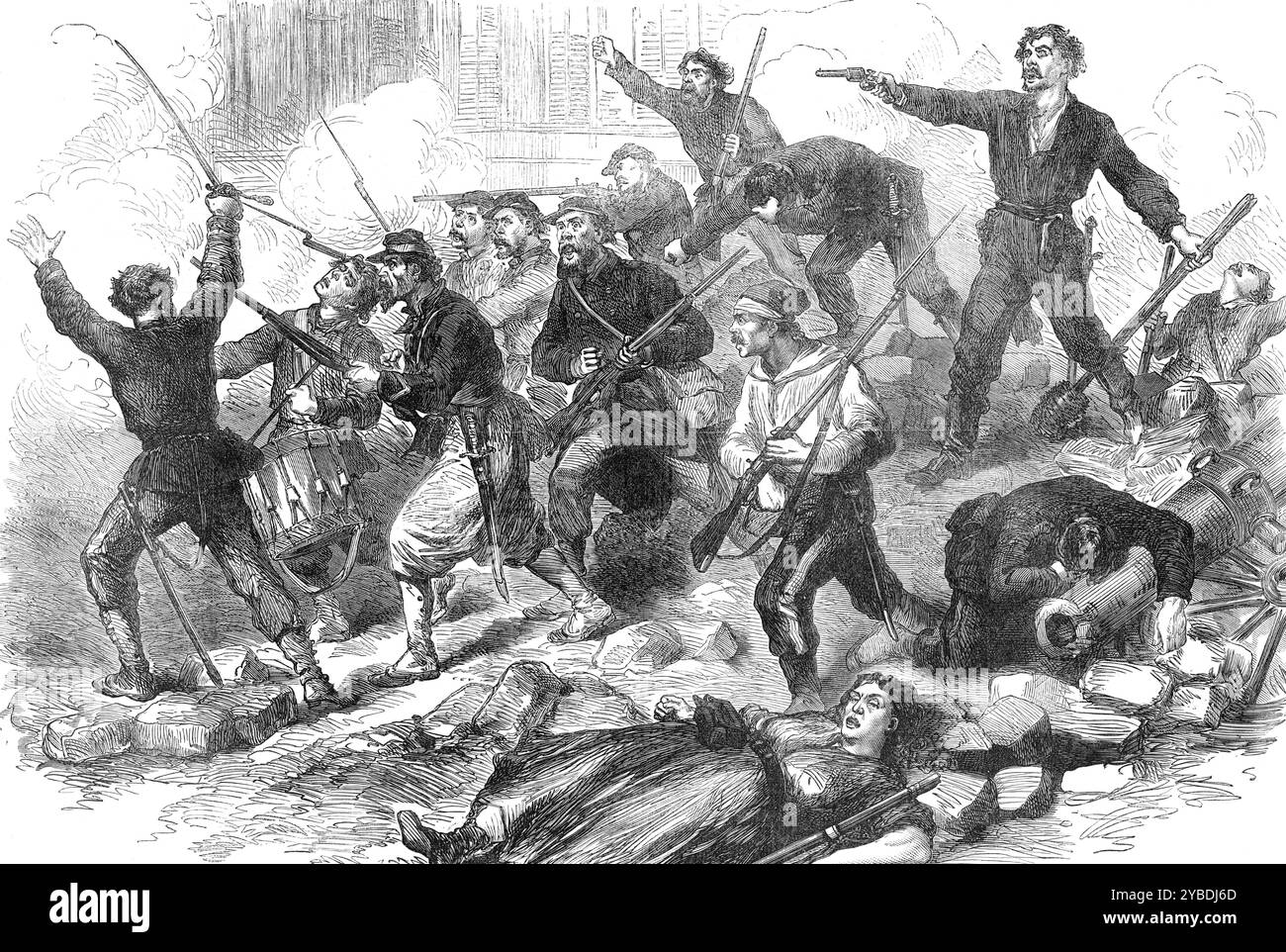 The Late Events in Paris: "A La Mort!", 1871. Communards resisting the ...