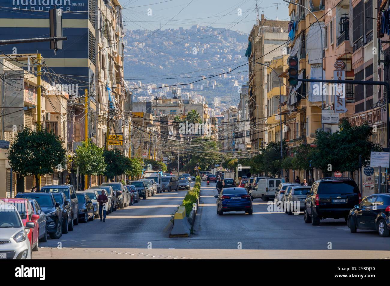 The city streets of Beirut, with beautiful panorama, seen from the ...