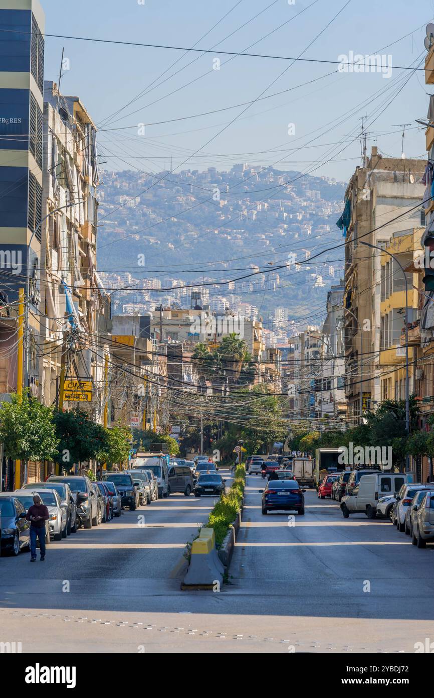 The city streets of Beirut, with beautiful panorama, seen from the ...
