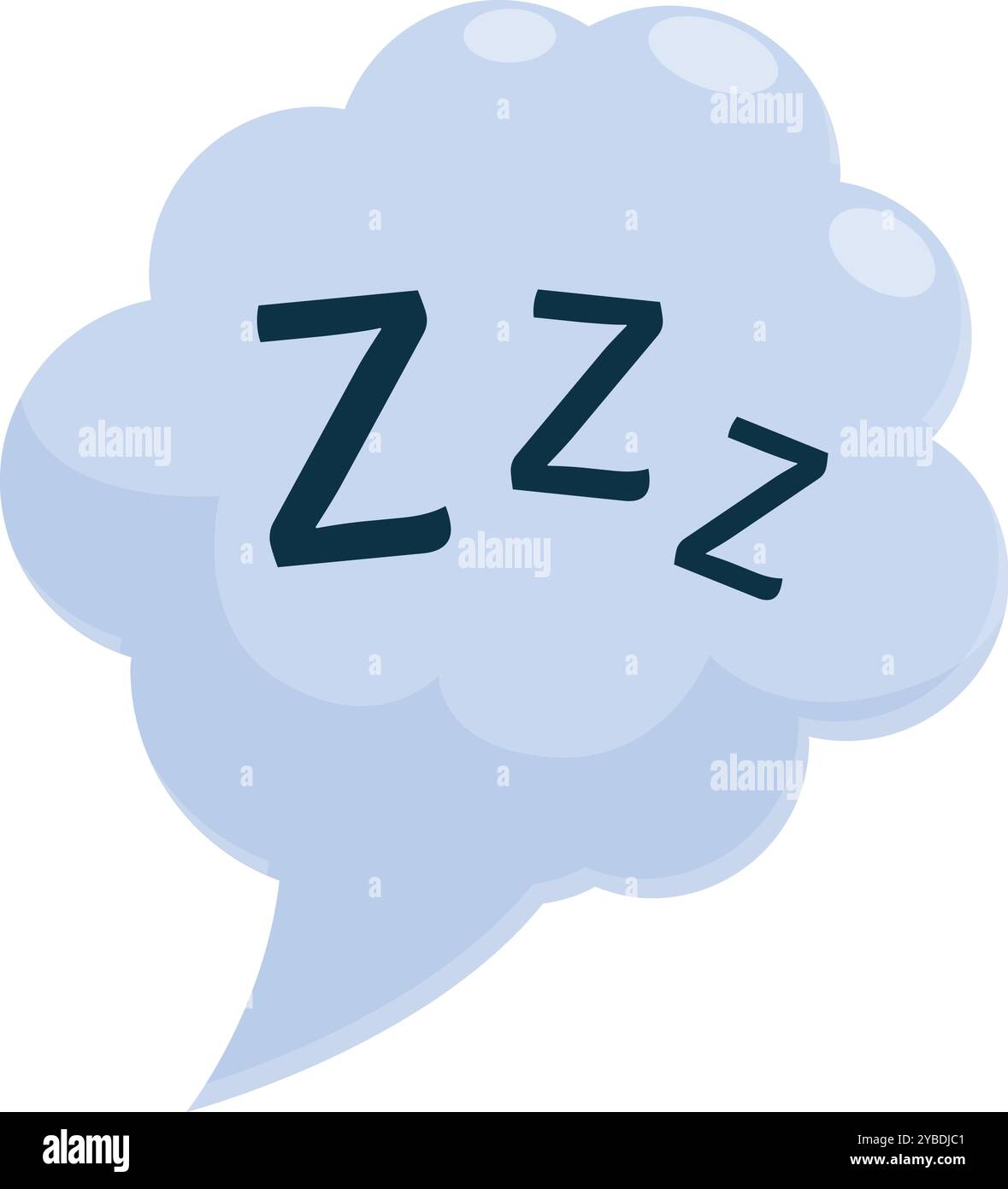 Cartoon sleep bubble with zzz sounds is showing quiet sleep time Stock ...