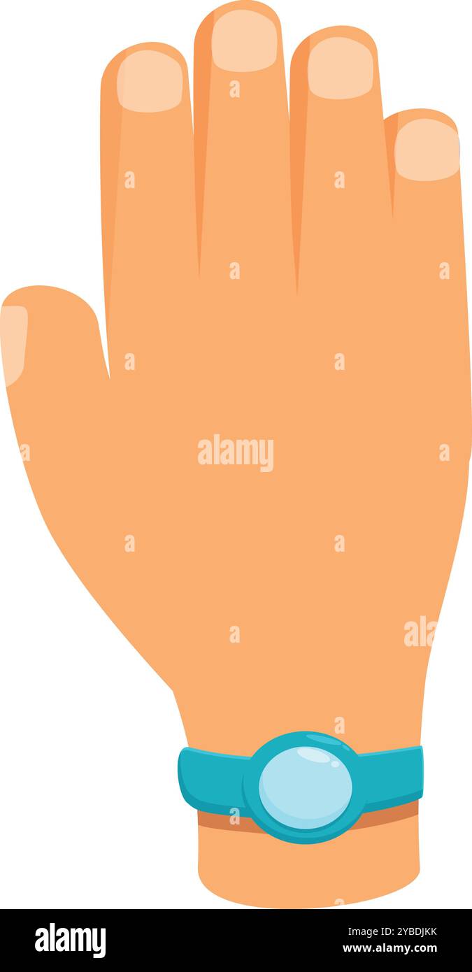Cartoon hand with the index finger pointing up, wearing a blue wrist ...