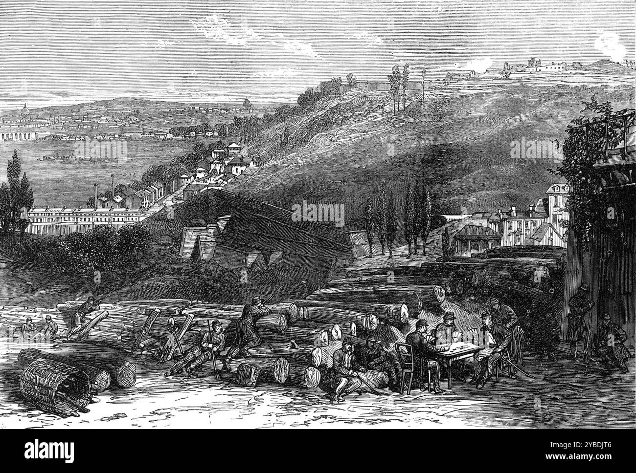 The French Siege of Paris: Fort Issy, from the advanced post of Meudon ...