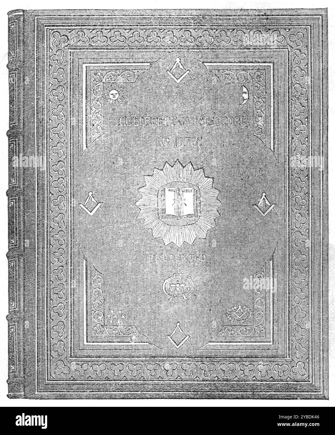 Bible given by Miss Burdett Coutts to Freemasons, 1871. 'This lady has ...