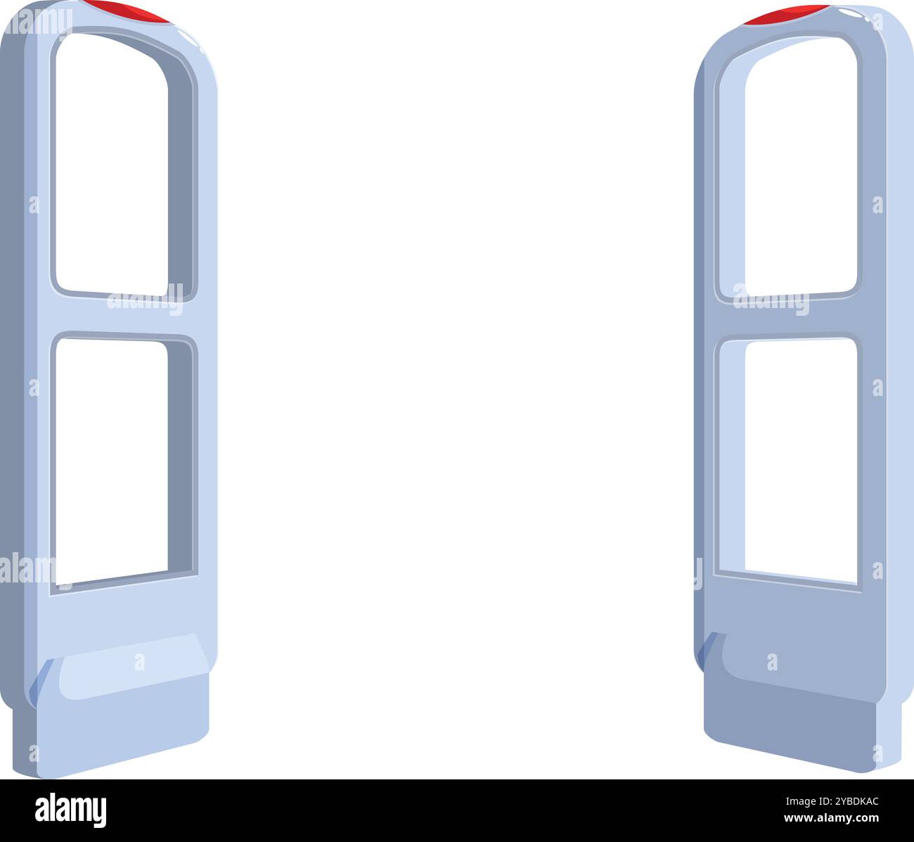 Pair of anti theft sensor gates detecting shoplifting items at store ...
