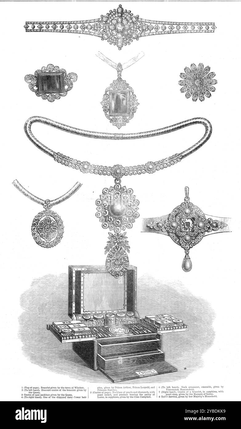 Princess Louise's wedding gifts, 1871. Royal wedding of Princess Louise ...