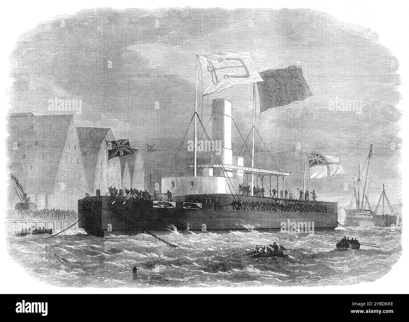 Floating of H.M. twin-screw ironclad monitor, Glatton, 1871. '...a ...