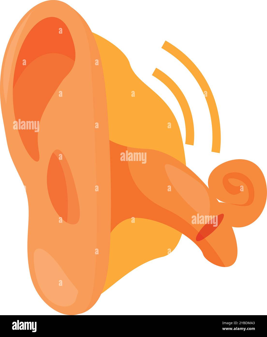 Human ear receiving sound waves entering the ear canal Stock Vector ...