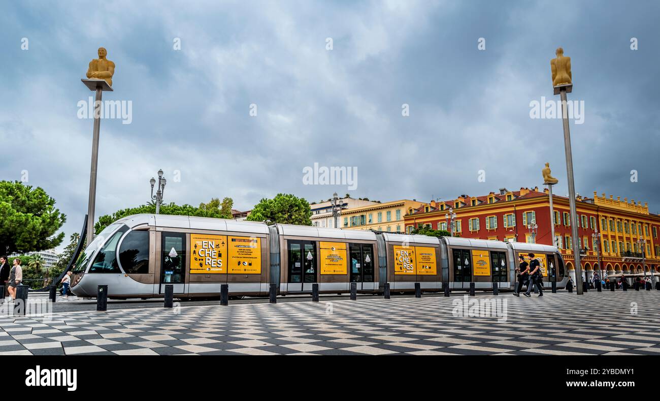 Nice, France: Tram in the Place Massena Stock Photo - Alamy