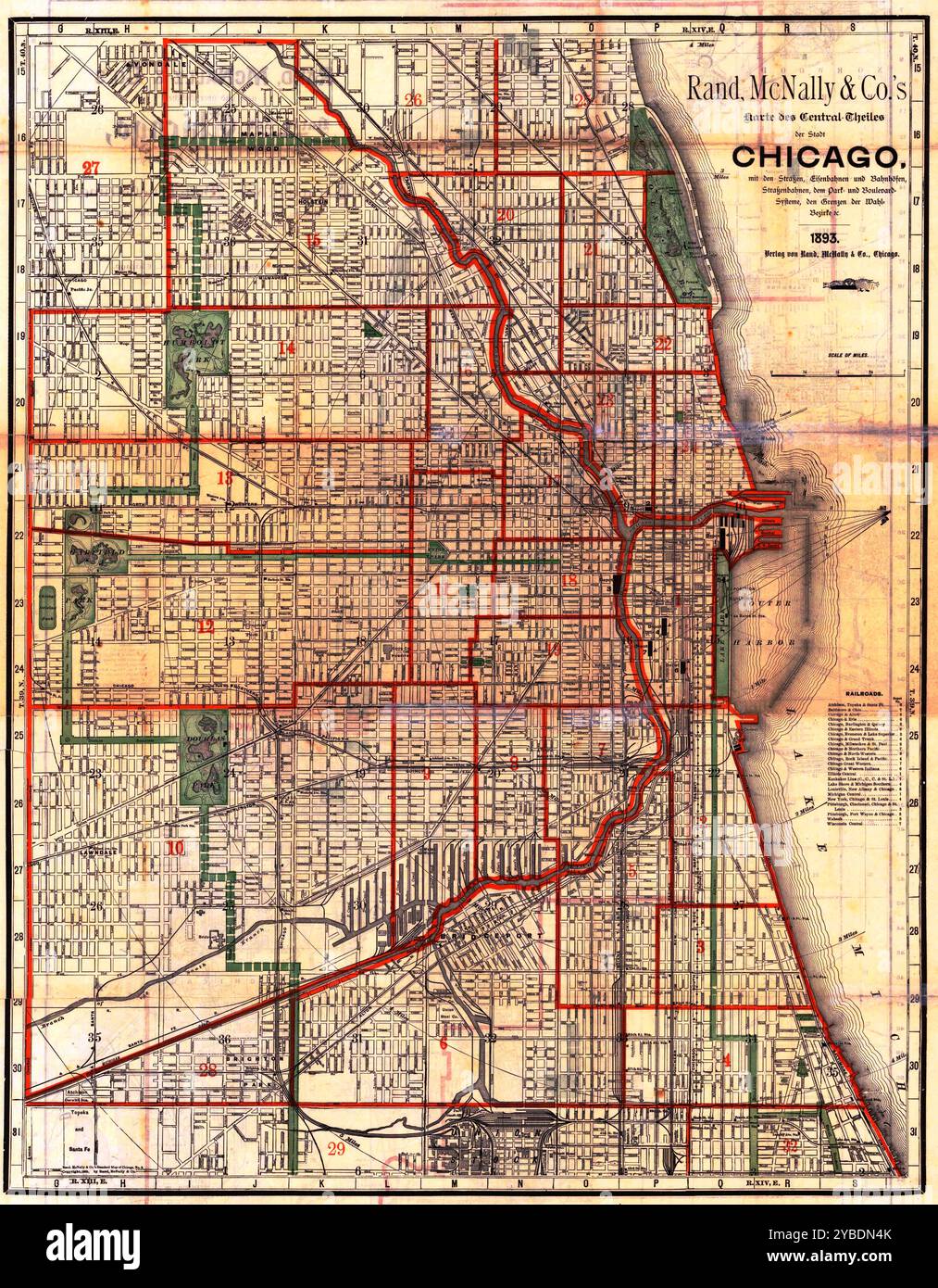 Vintage Detailed Chicago City Map Printable Download Travel Poster ...