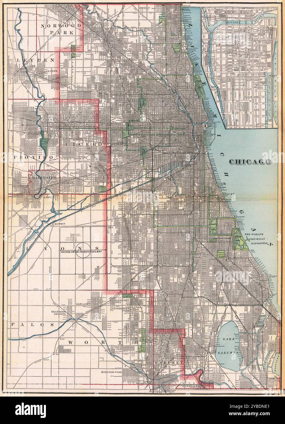 Vintage Detailed Chicago City Map Printable Download Travel Poster ...