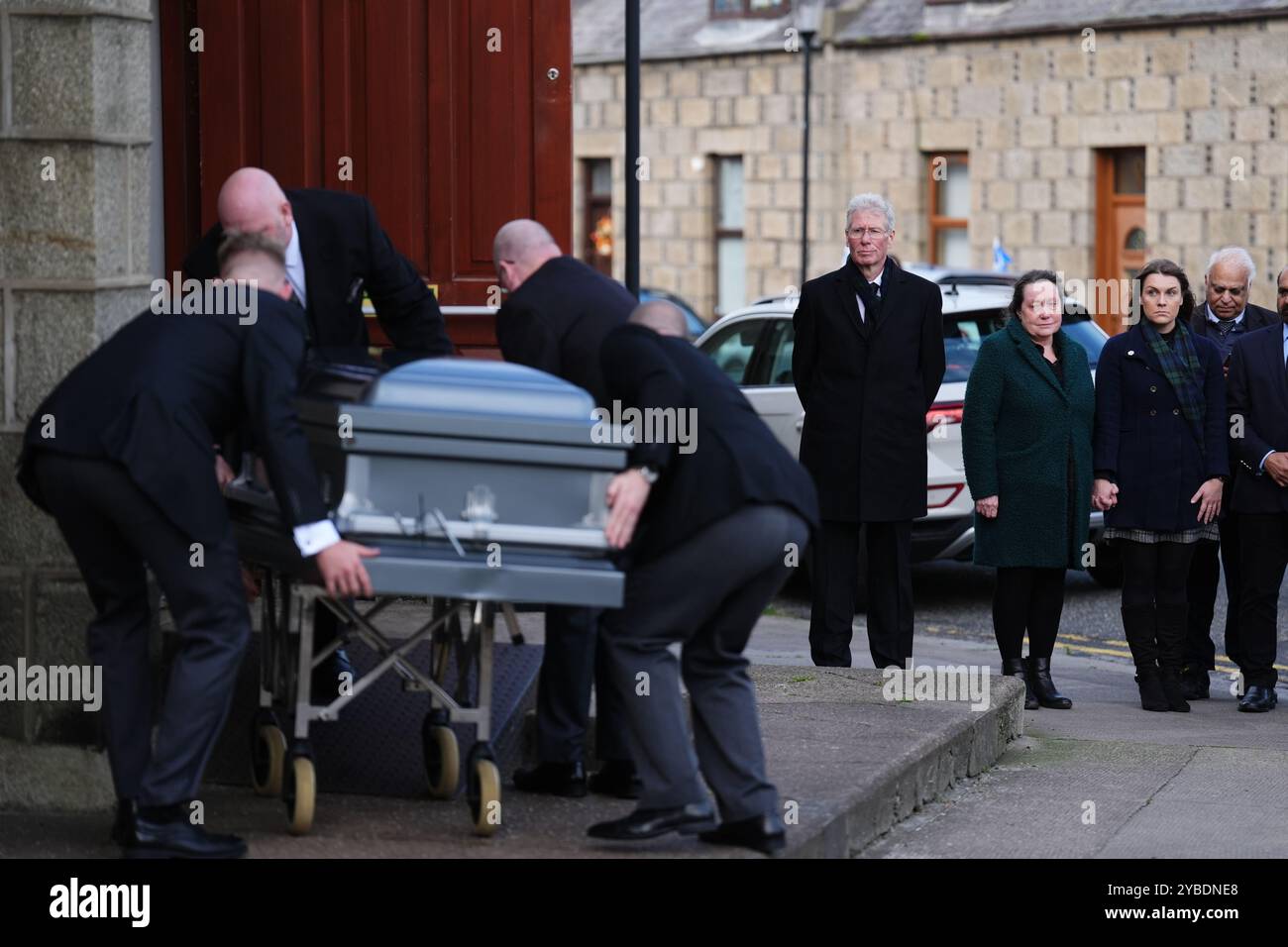 The coffin of former first minister of Scotland Alex Salmond is taken ...