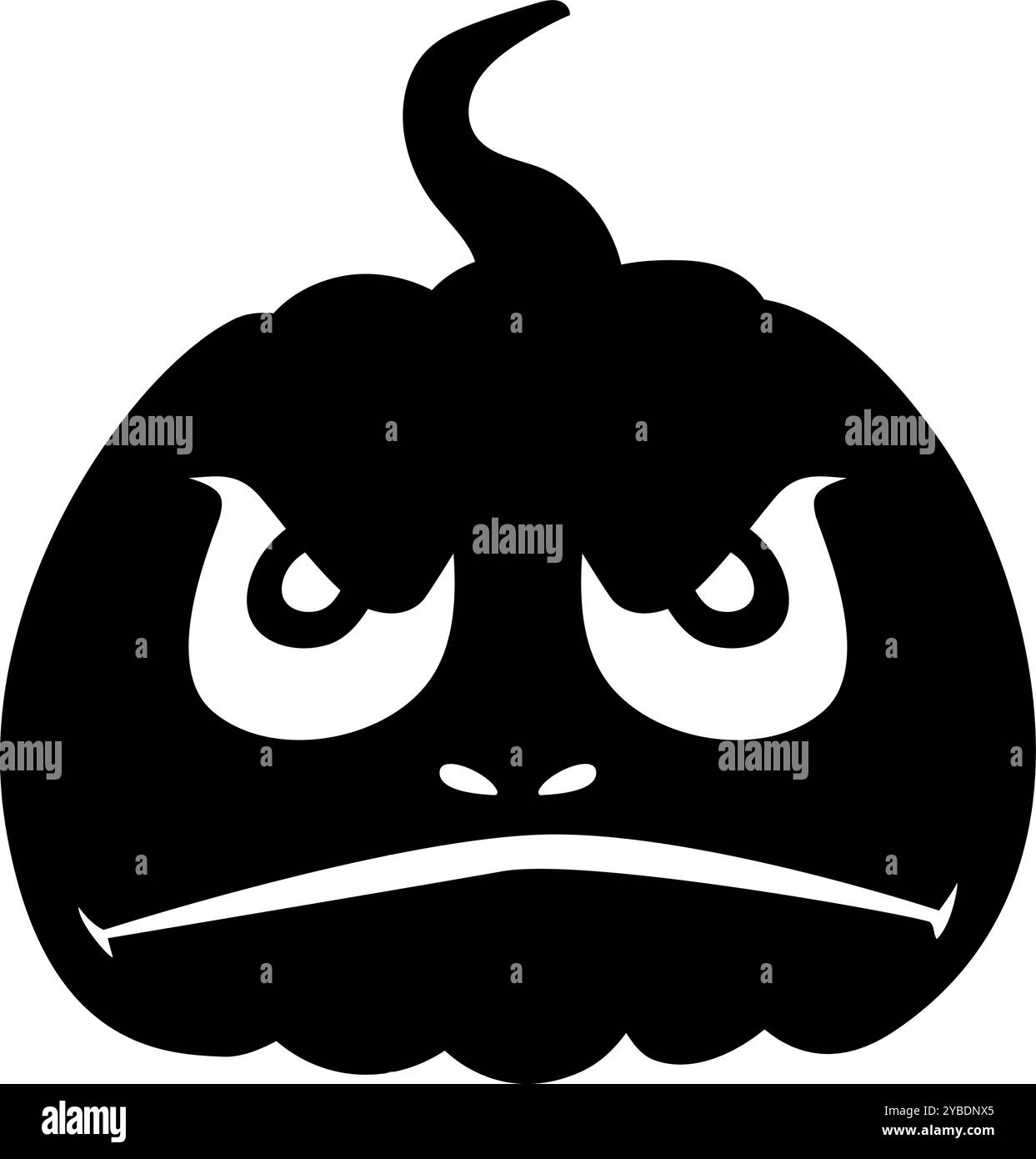 Jack-o-lantern pumpkin angry toad face expression silhouette. Halloween ...