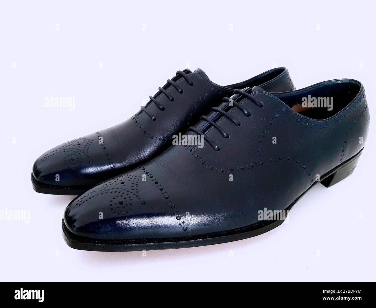 Premium British Handmade Bespoke Shoes. Dark Blue whole cut design ...