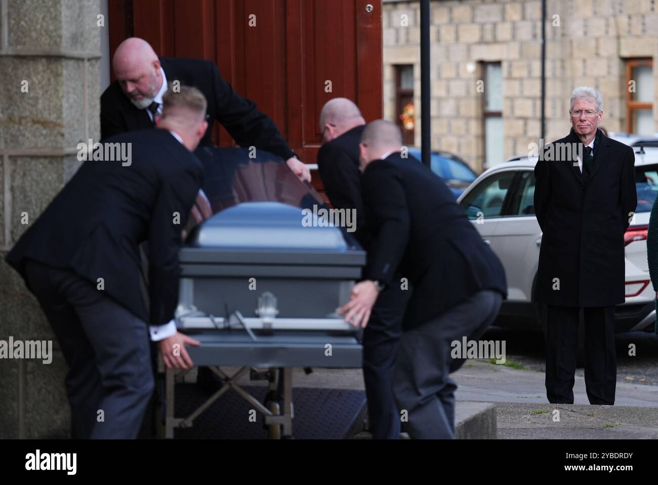 The coffin of former first minister of Scotland Alex Salmond is taken ...