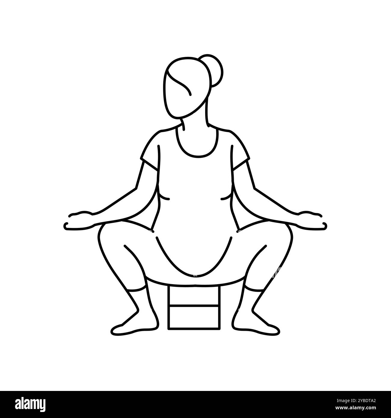 Squats line icon. A pregnant woman stretches. Vector isolated element ...