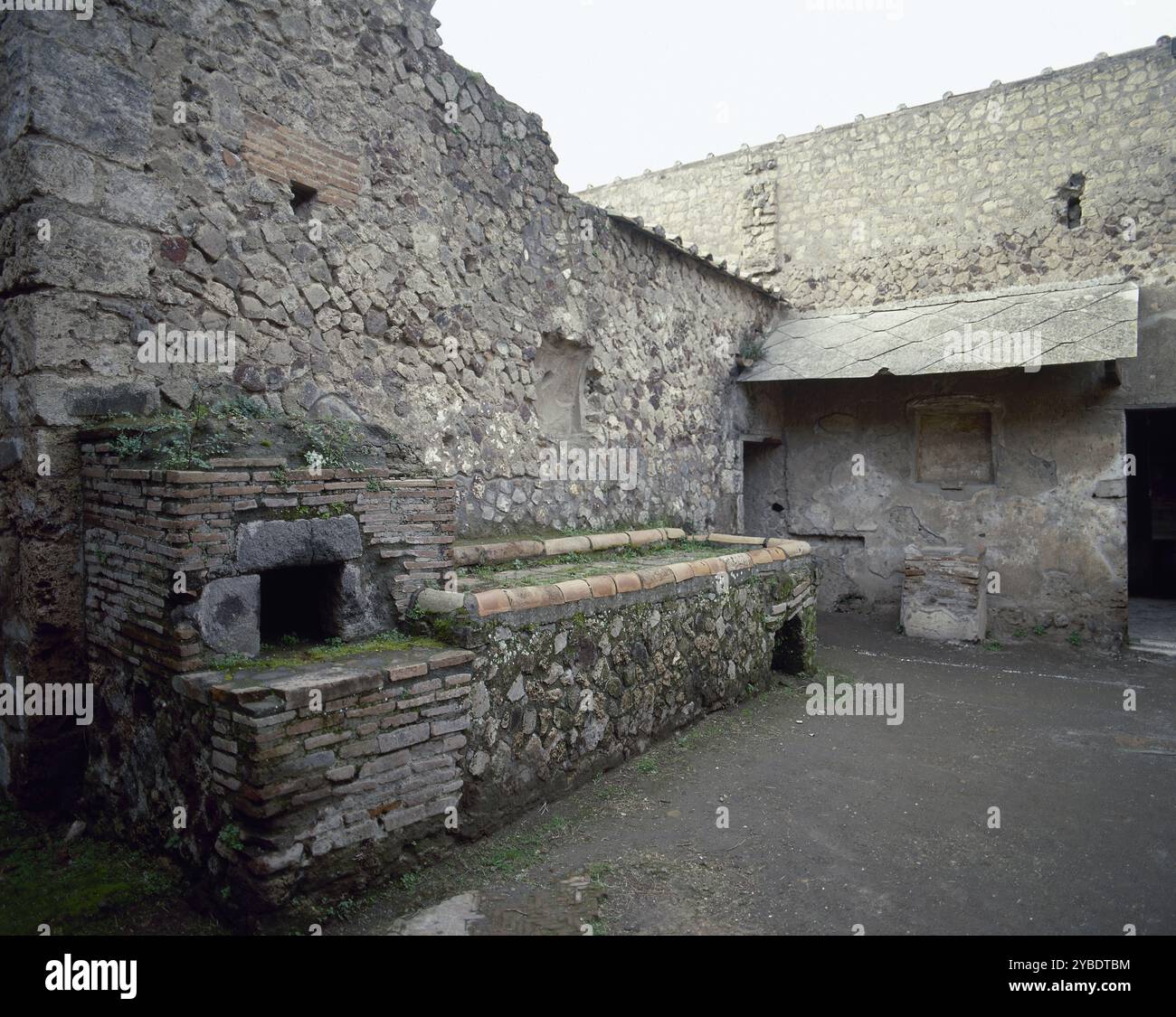 Villa of the Mysteries, Pompeii, Italy, 2002. Hearth and oven. Built in ...
