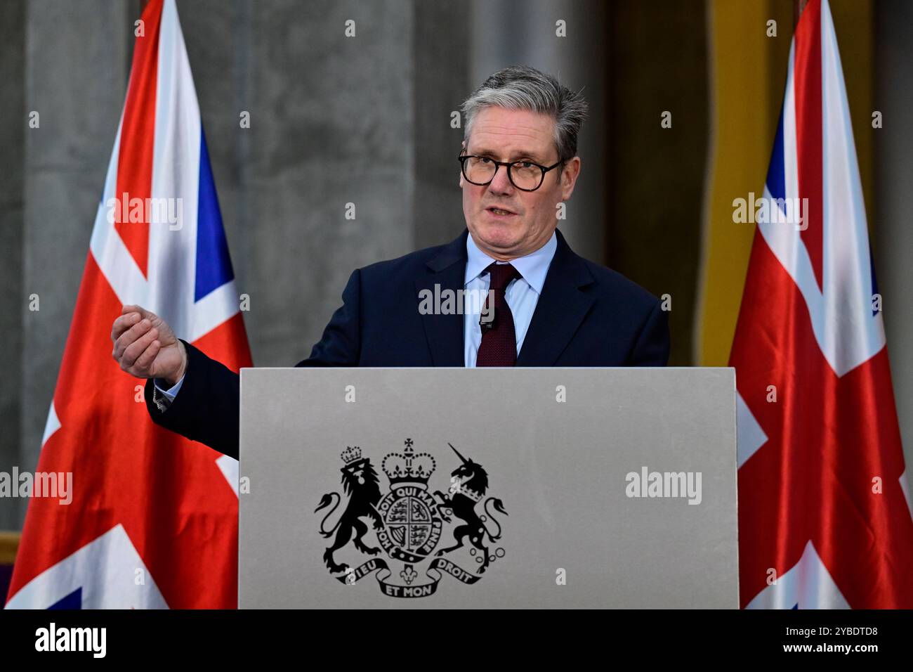 Prime Minister Sir Keir Starmer addresses a press conference at the ...