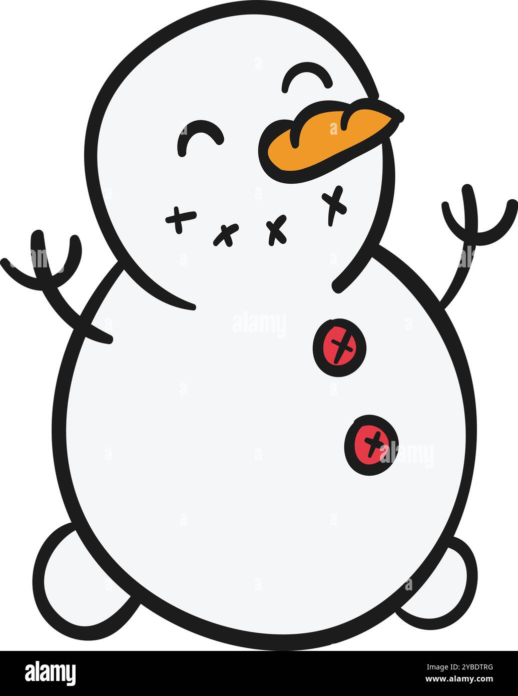 Cute Hand-Drawn Snowman Illustration for Christmas Stock Vector Image ...