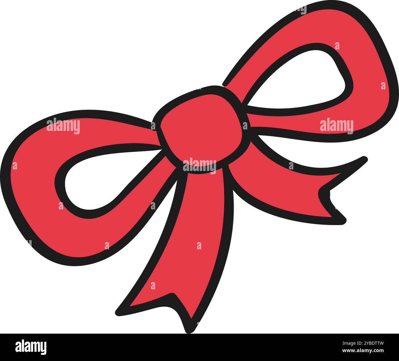 Cute Hand-Drawn Bow Illustration in Doodle Style Stock Vector Image ...