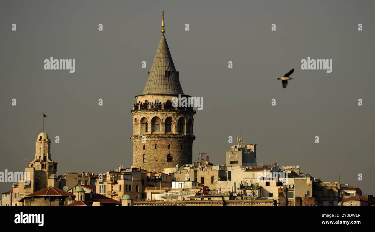 Galata Tower, Istanbul, Turkey, 2013. Romanesque style, built as Tower ...
