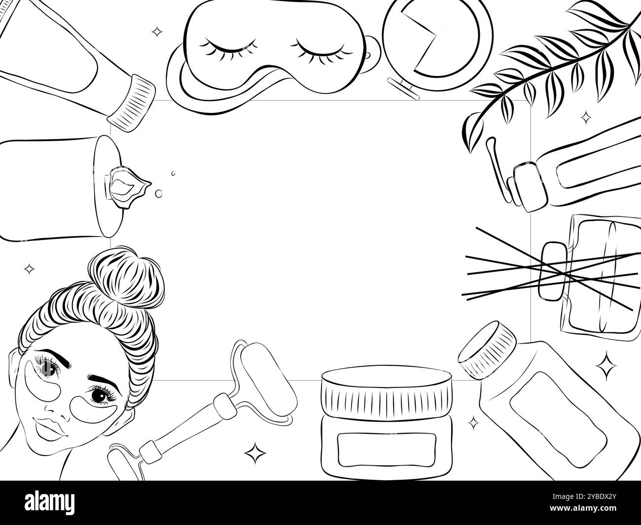 Beautiful woman cosmetic products Stock Vector Images - Alamy