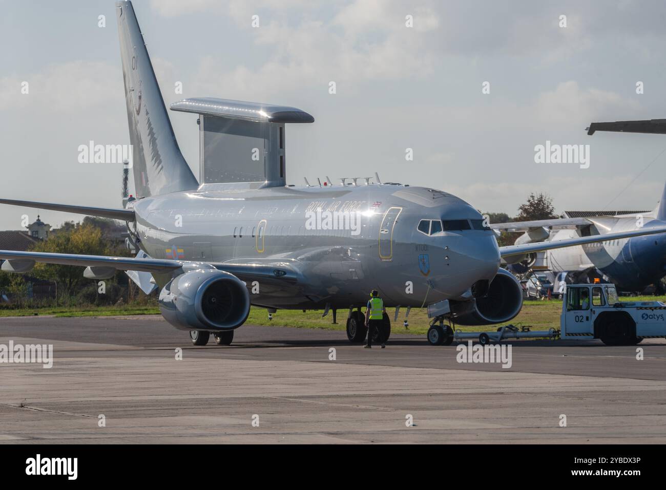 RAF Boeing E-7A Wedgetail AEW1 departing Southend Airport having been ...